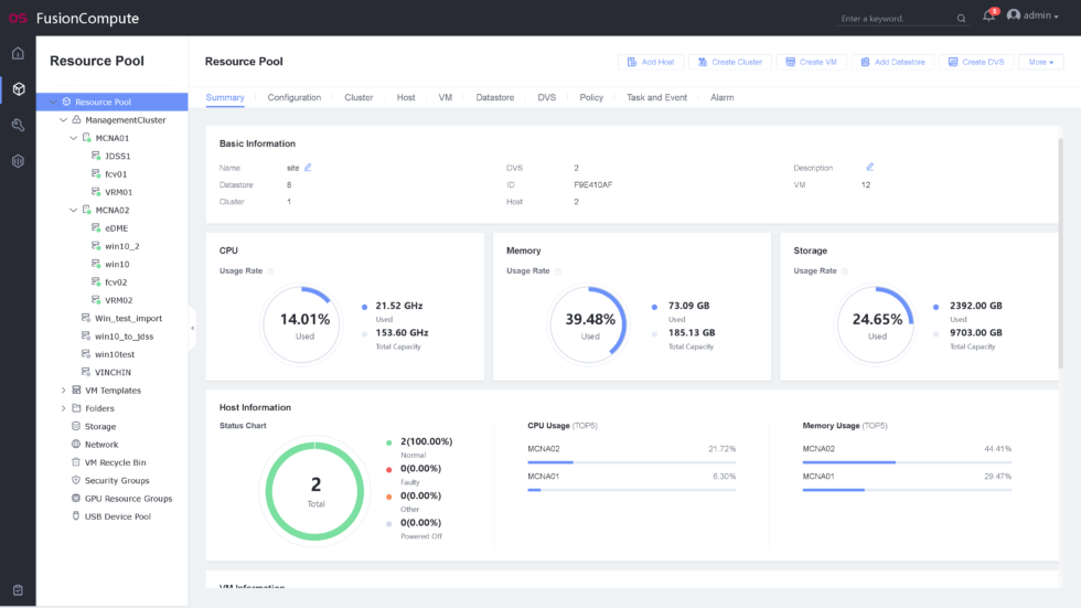 FusionCompute OpenStor, integrated virtualization software